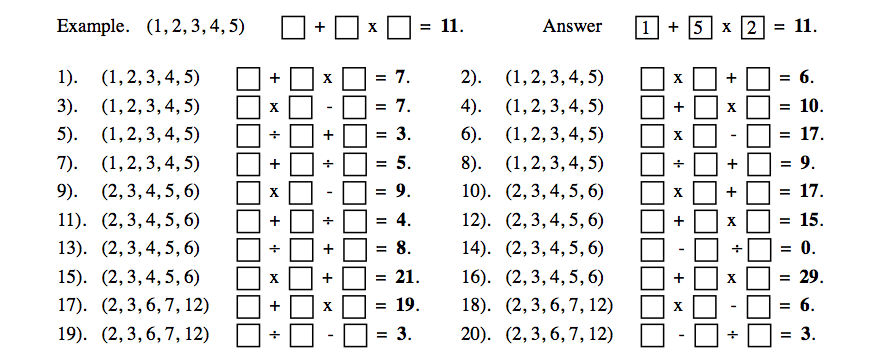 7M1MAT22: Order of operation | MHOL